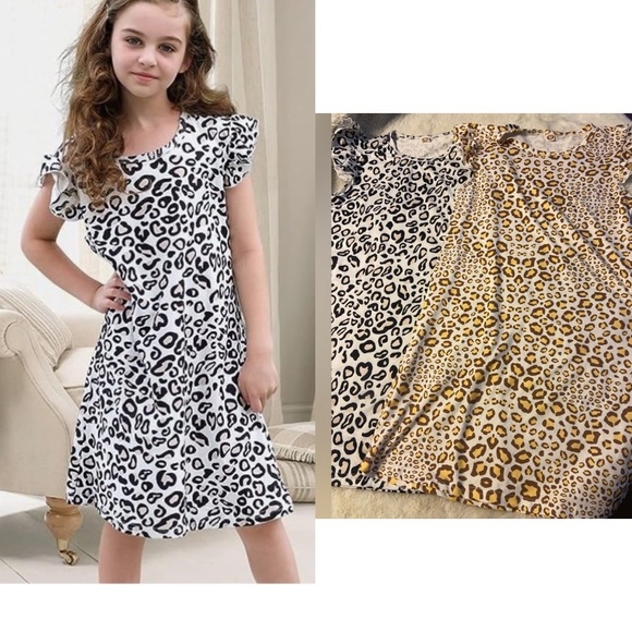 Dresses | Bundle Of 2 Girls Medium Cheetah Print Dresses Bundle | Poshmark